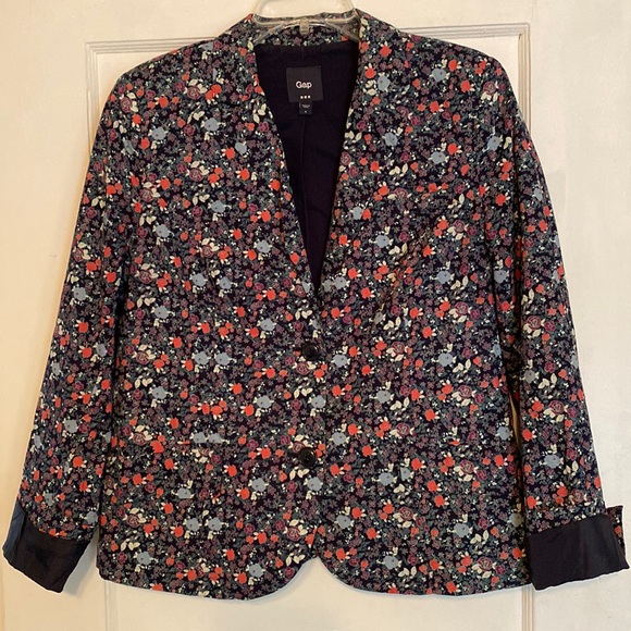 GAP Factory | Jackets & Coats | Gap Factory Navy Floral Blazer | Poshmark
